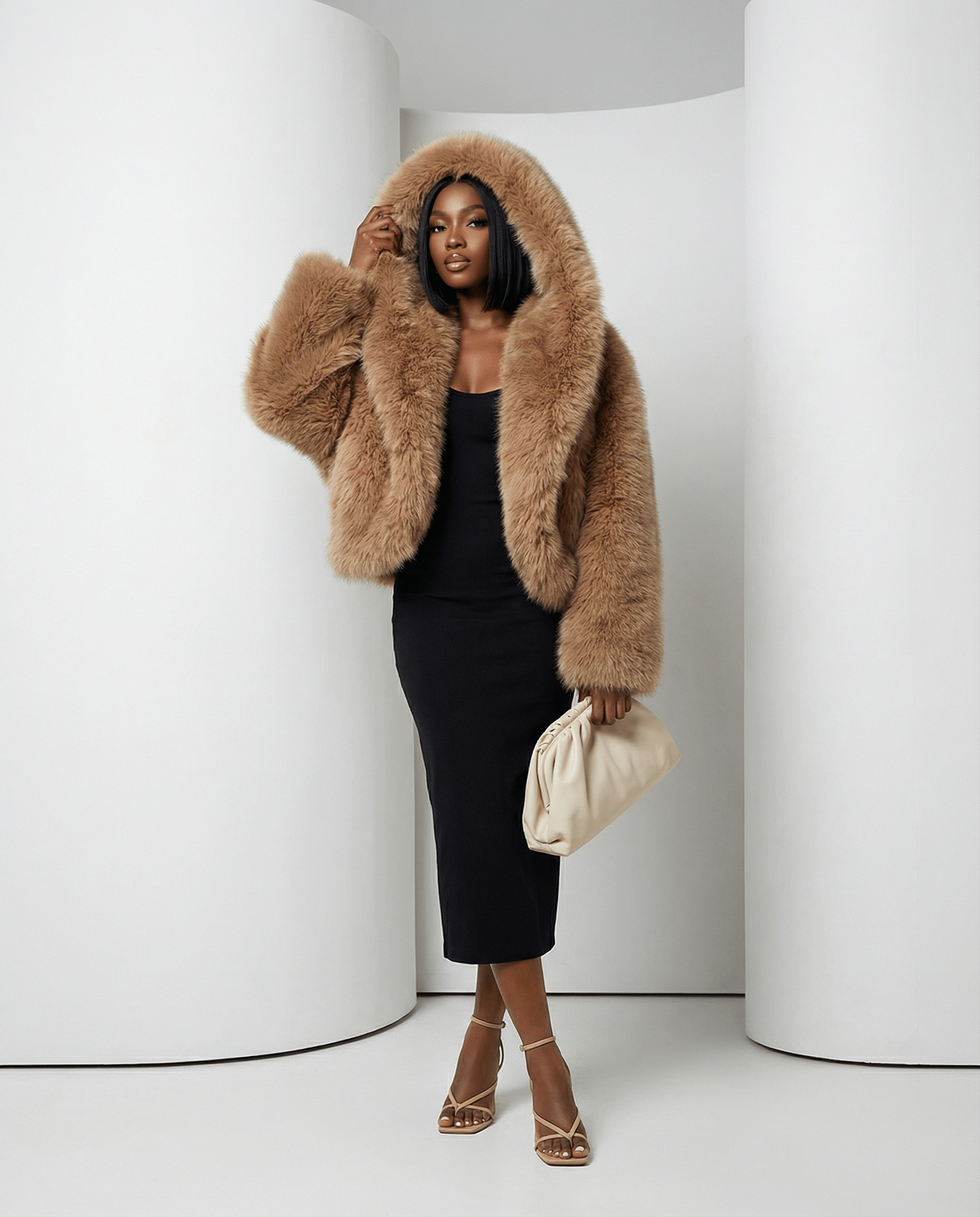 Ravena Hooded Faux-Fur Jacket – Boreal Luxe